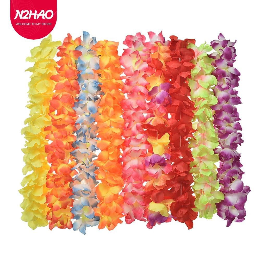 ♠105cm Hawaiian Hula Decoration Ball Bar Party Leis Flower Wreath ...