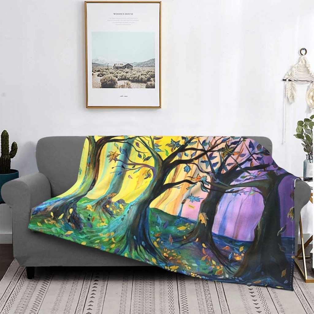 ┱Unexpected Fall Trees Blankets Fleece Summer Woods Breathable Ultra ...
