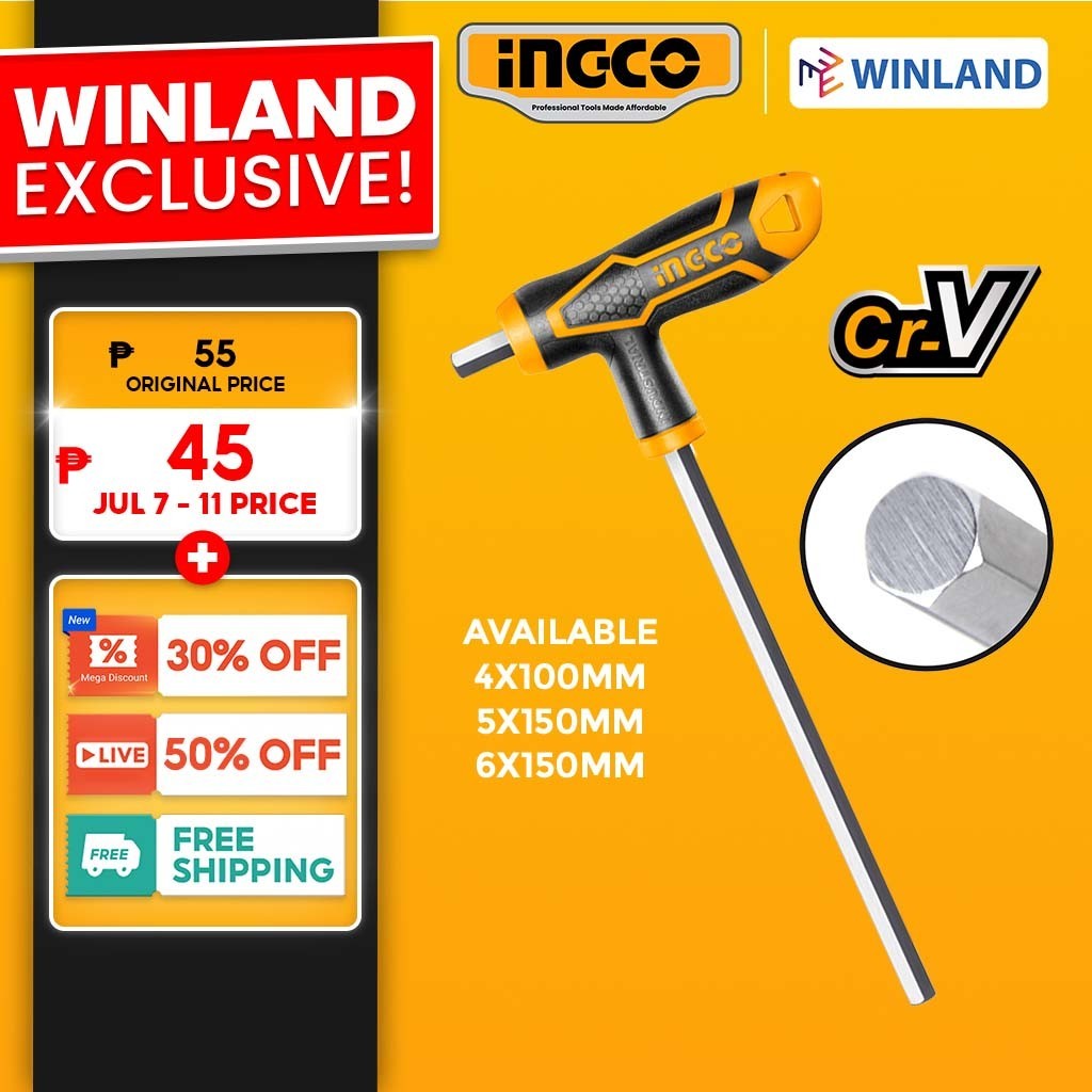 Ingco by Winland Industrial T-Handle Hex Key Wrench CR-V ING-HT ...