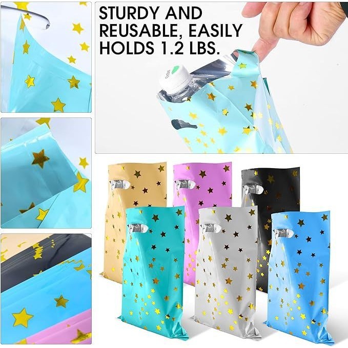 10pcs Golden Star Plastic Bags for Wedding Birthday Gift Aluminum Film ...