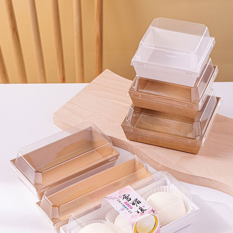 Kraft Sushi Tray Sandwich Box Transparent Sandwich Box Pastry Dessert ...