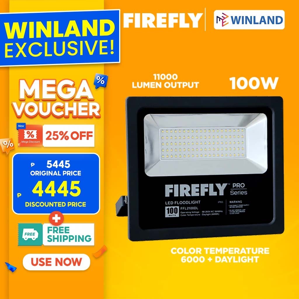 Firefly by Winland Pro Series LED Outdoor Luminaries Floodlight (100W / 90-265V) Daylight ...