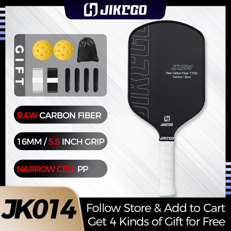 JIKEGO RCF Pickleball Paddle T700 Raw Carbon Fiber 5.5 inch Grip 16MM ...