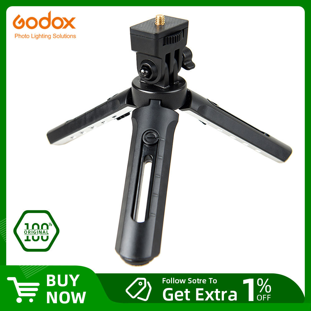 ️Godox MT-01 Mini Tripod Folding Table top stand and Grip Stabilizer for Godox AD200 Godox A1 Di ...