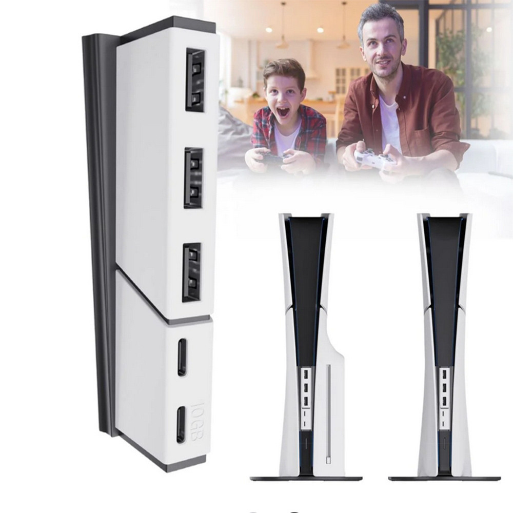5 Ports USB Hub Only for PS5 Slim Console Disc ＆ Digital, High-Speed ...