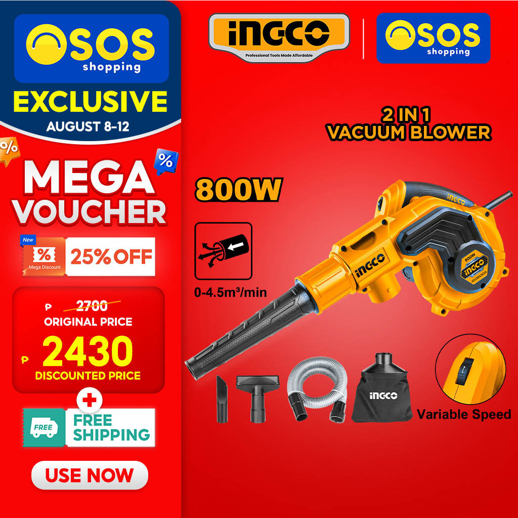 Ingco 2 in 1 Vacuum Blower 800W Dust Extractor CPU Blower with FREEBIES ...