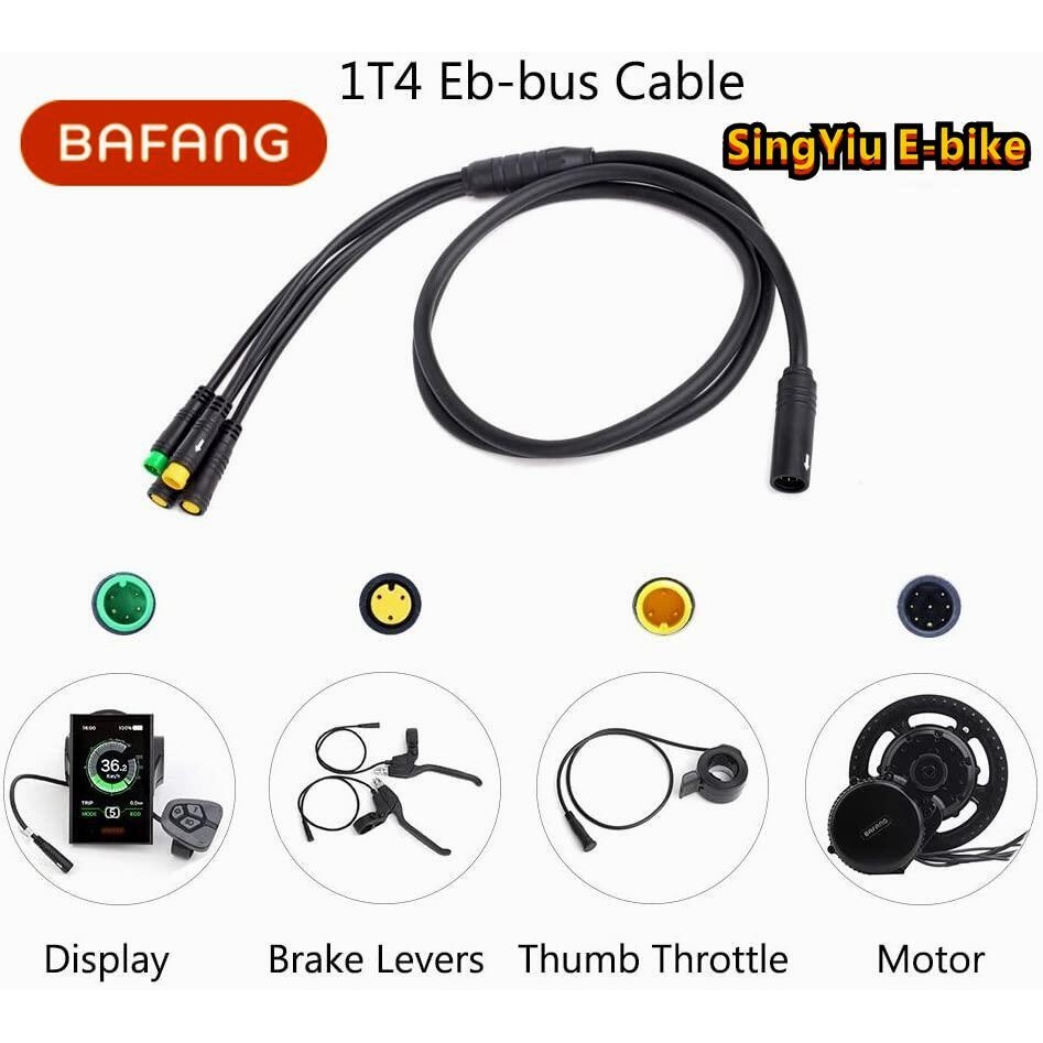 ๑Waterproof 1T4 EB-Bus Cable Harness for Bafang BBS BBS01 BBS02 BBSHD ...