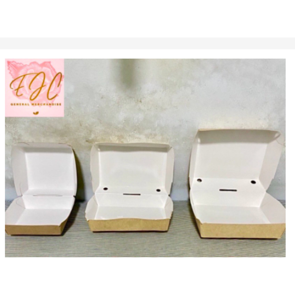 100pcs Laminated Paper Meal Box Burger Box Clamshell Small Clamshell ...