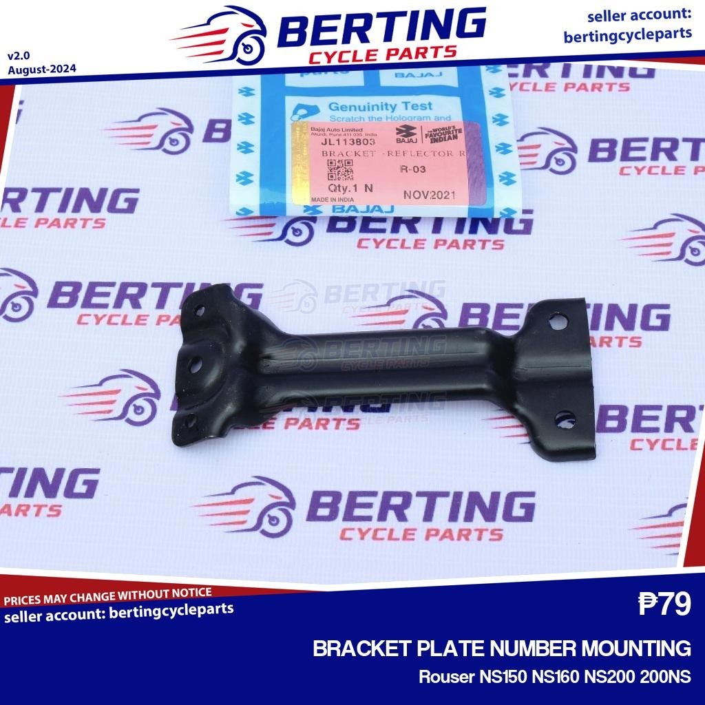BRACKET PLATE NUMBER MOUNTING Rouser NS150 NS160 NS200 200NS Genuine ...