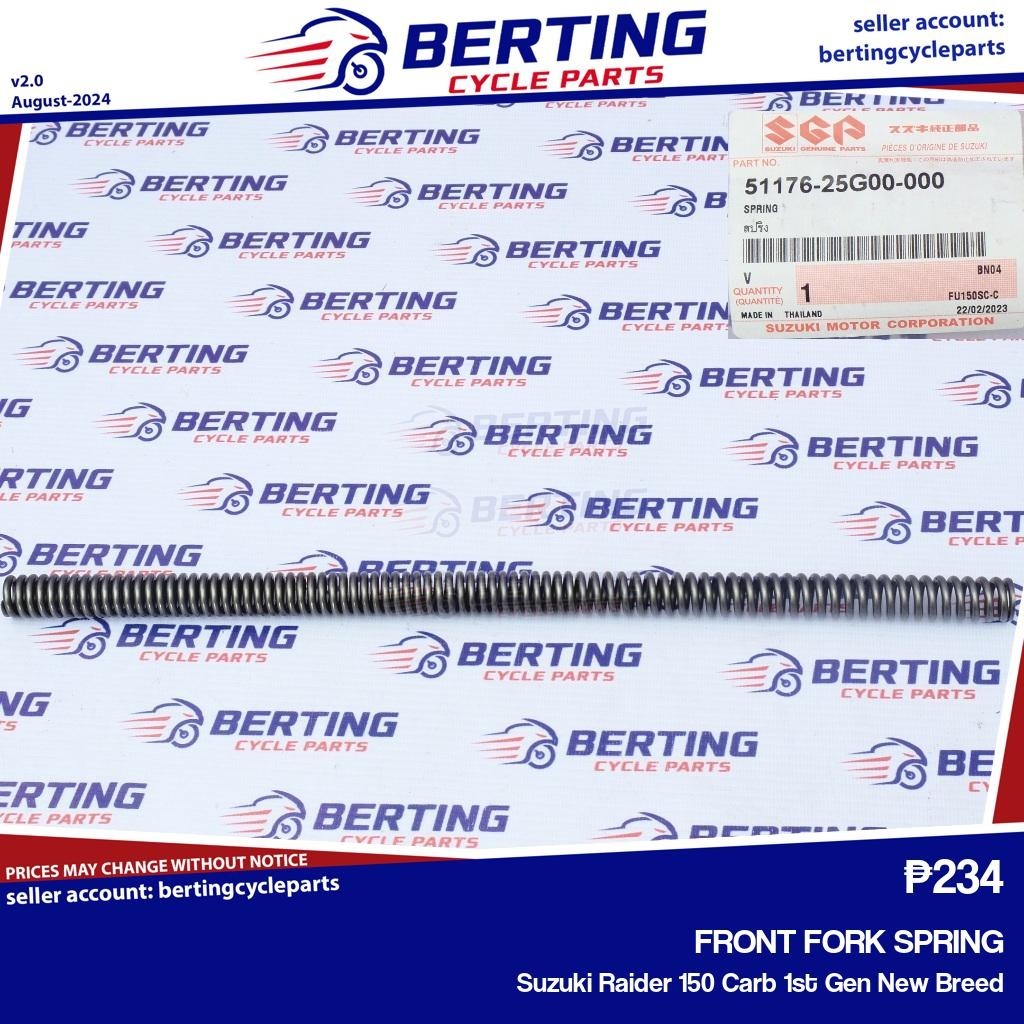 SGP FRONT FORK SPRING Suzuki Raider 150 Carb 1st Gen New Breed Genuine ...