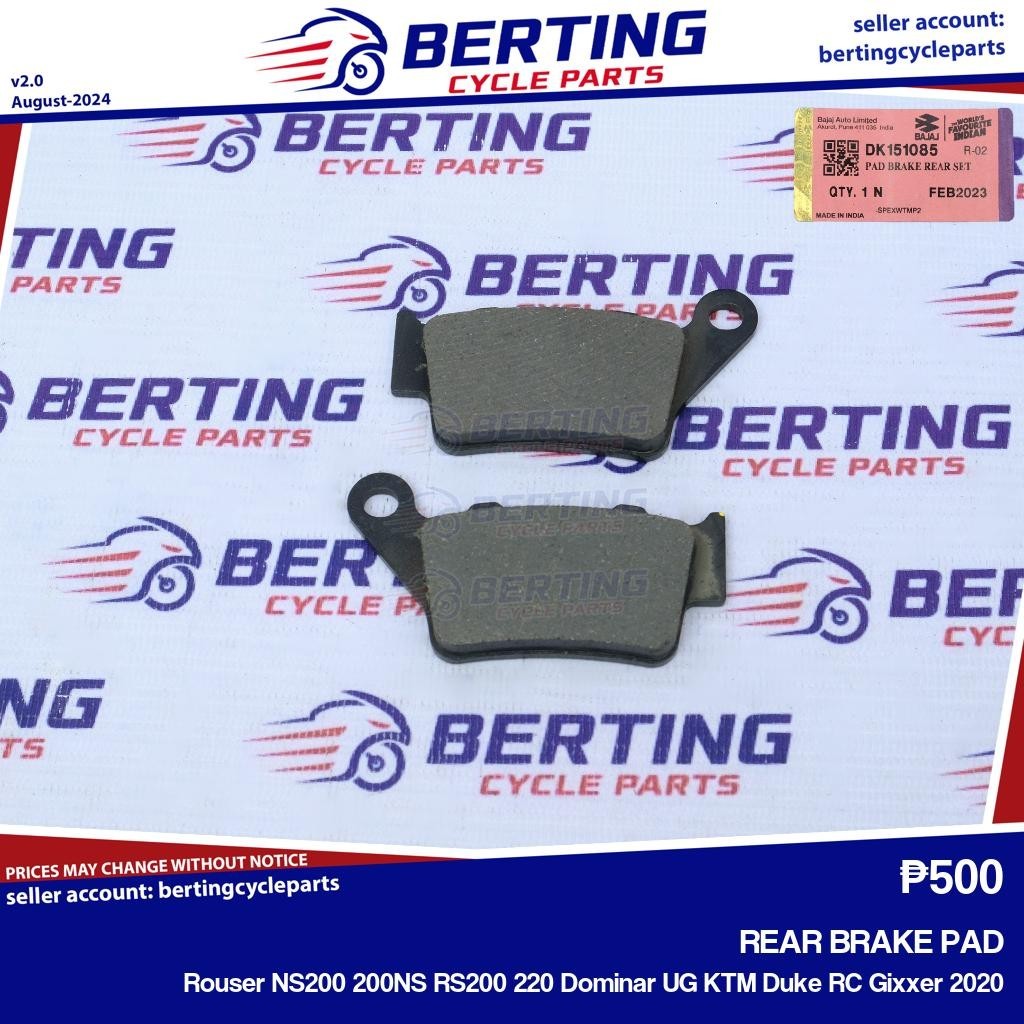 REAR BRAKE PAD Rouser NS200 200NS RS200 220 Dominar UG KTM Duke RC ...