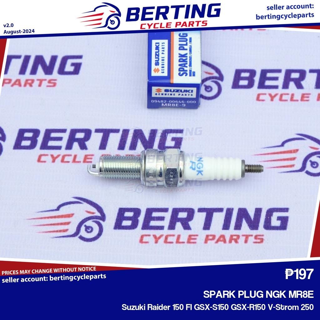 SGP SPARK PLUG NGK MR8E Suzuki Raider 150 FI GSX-S150 GSX-R150 V-Strom 250 Genuine 00646 ...
