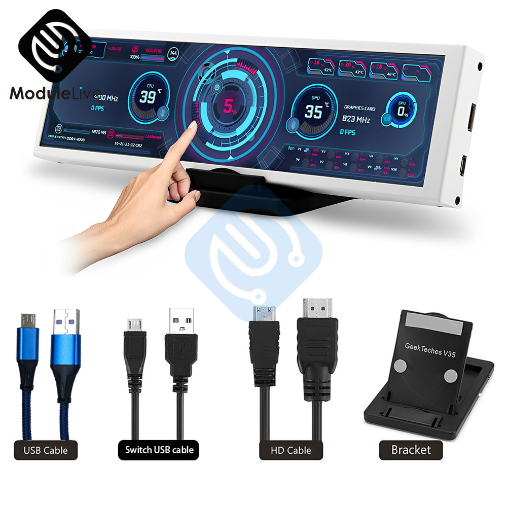 ☟8.8 Inch Long Strip Lcd Screen 1920x480 Resolution Ips Display Screen ...