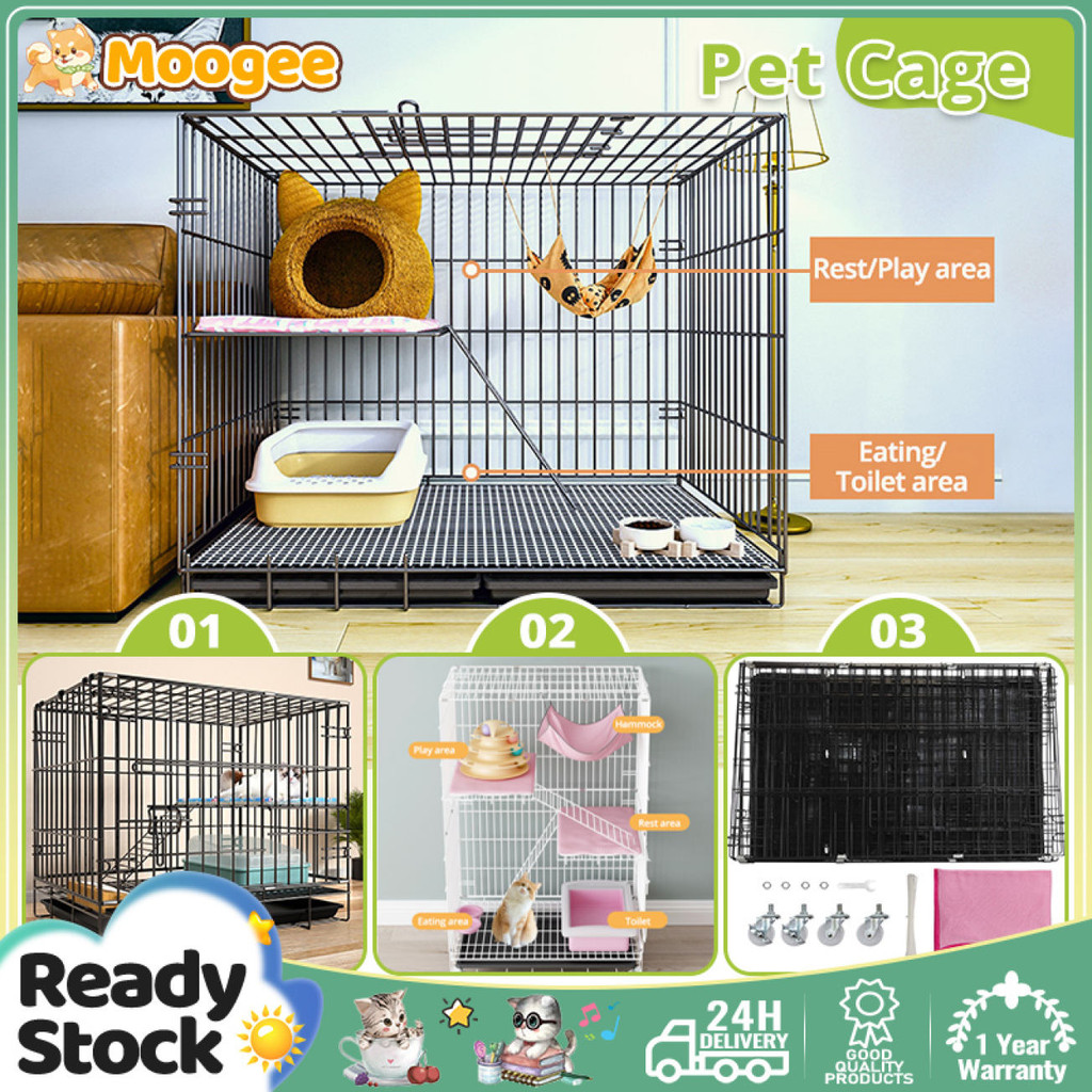 Pet Cage，Cat Cage Easy Assemble Cage Pet Cat Villa 2/3 Layer Cat Cage ...