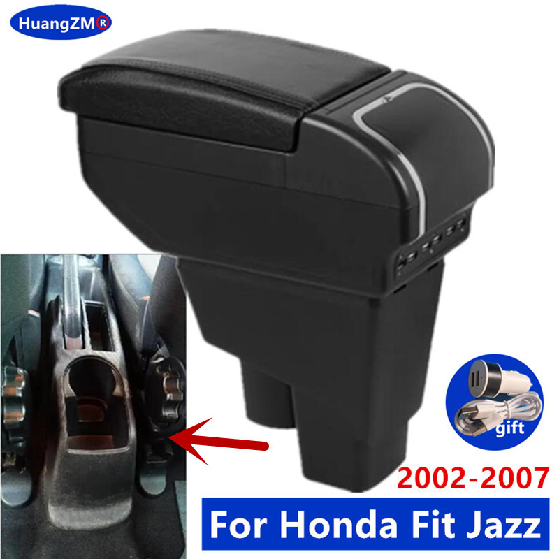 ☃For Honda Jazz Armrest box For Honda Fit Jazz 1 Car Armrest 2002-2007 ...