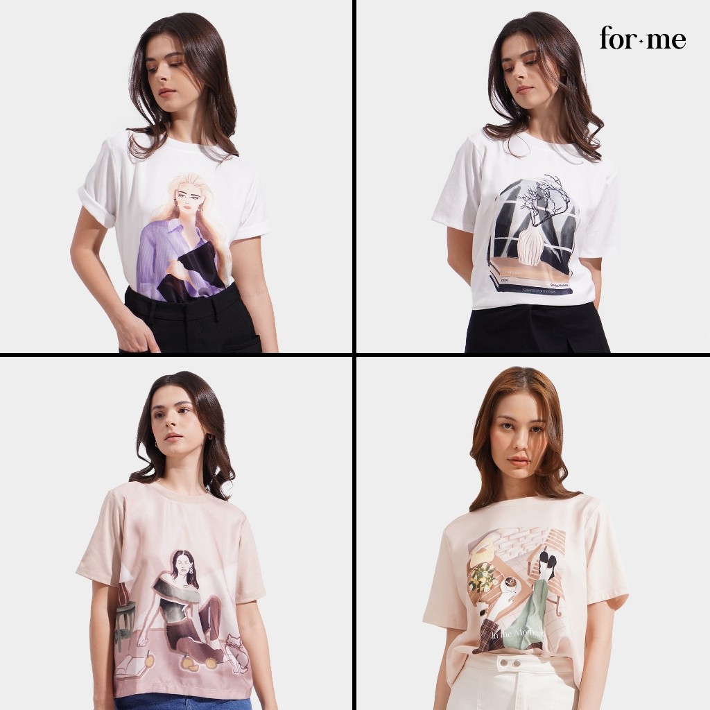 ForMe Boxy Fit Graphic T-Shirt Collection For Women | Shopee Philippines