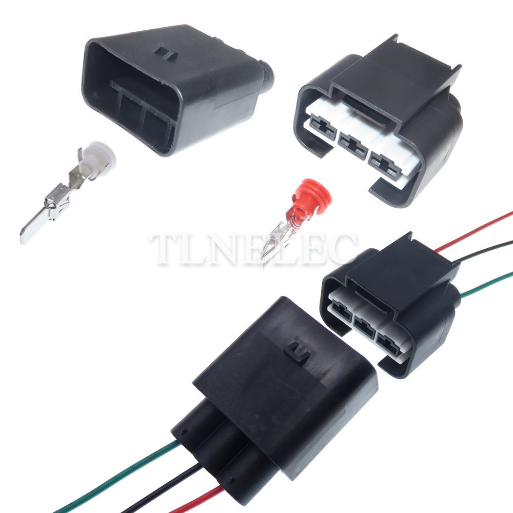 ☠3 Pin Way Car Electric Wire Radiator Fan Harness Socket with Wires ...