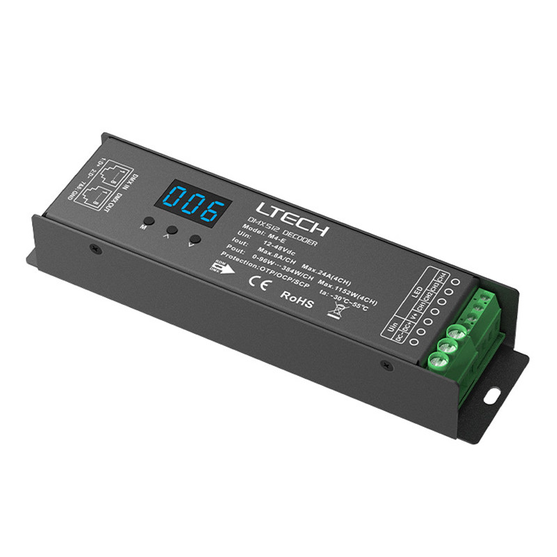 LTECH Led DMX Decoder 5A*4CH 4A*4CH Output DIN Rail 12V-24V Input 4 ...