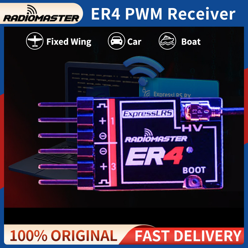 ☾Radiomaster ER4 2.4Ghz ELRS PWM Receiver 4CH 10mw ExpressLRS RX For RC ...