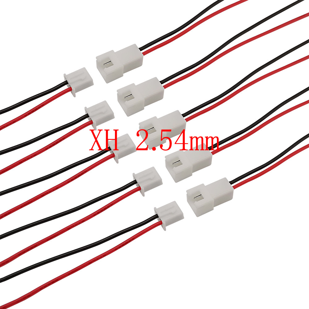 ☜JST XH 2.54mm Pitch 2 Pin Plug Connector XH2.54 Male Female Docking Terminals Wire Cable Connec ...