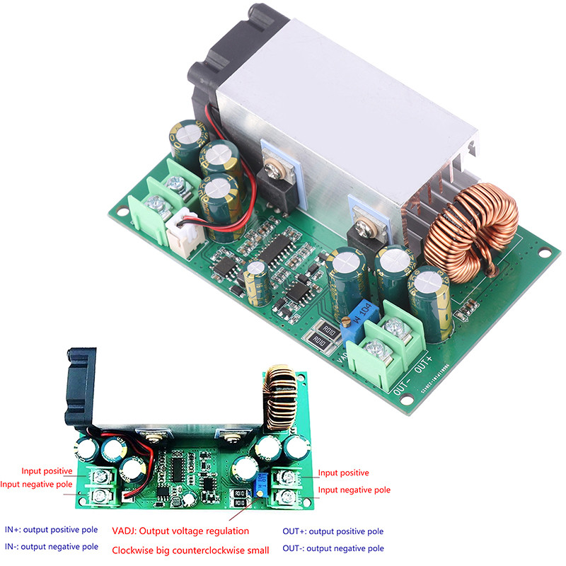 ★High Power DC-DC 25A Adjustable Step Down Buck Converter Power Supply Module 12V-75V To 5V 19V ...
