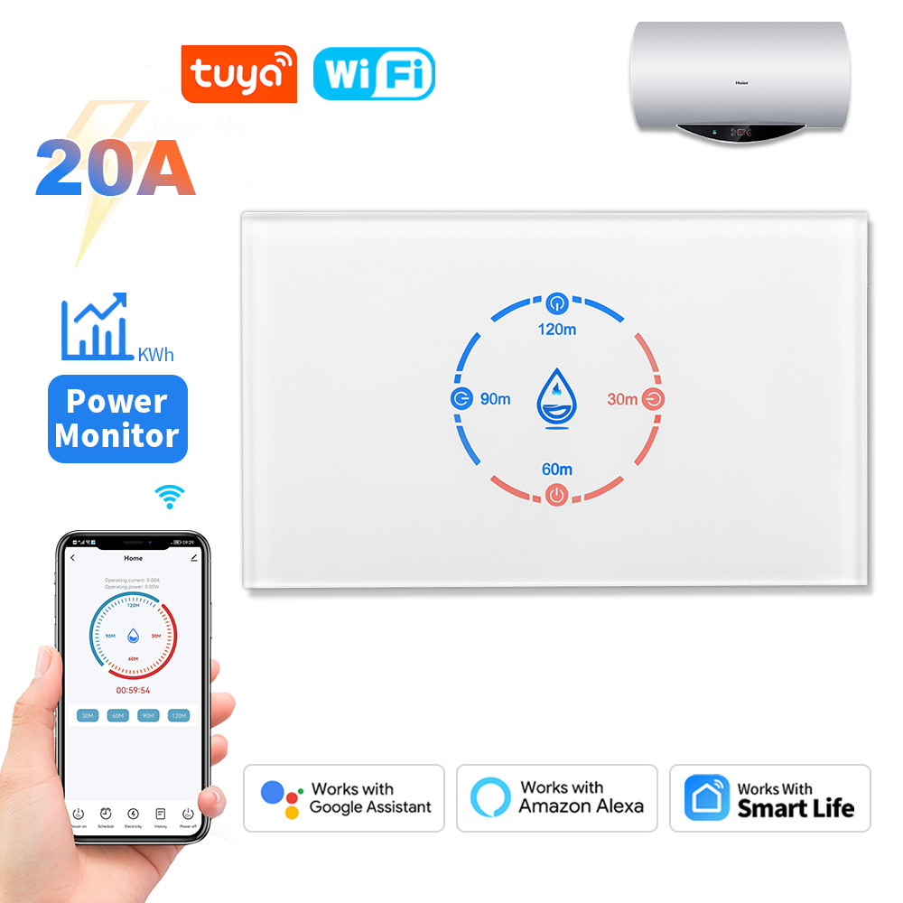 ⋌Smart Boiler Switch Tuya WiFi with Energy Monitoring 4400W Smart Water ...
