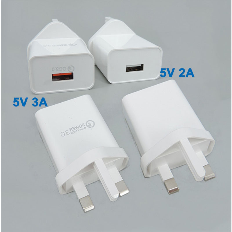 5V 2A 3A 2000MA 3000MA Charger UK Plug Power supply white AC TO DC Wall ...