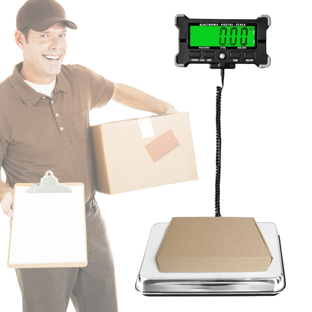 200KG Electronic Postal Scale LCD Backlight Display Stainless Steel ...