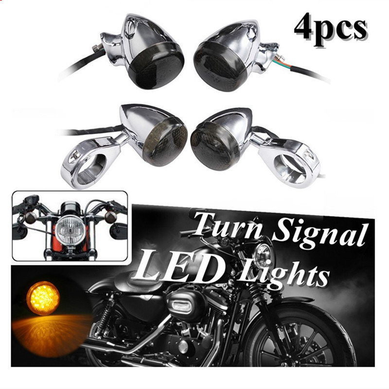 ☄Universal Motorcycle custom LED turn signal light Cornering lamp turn ...