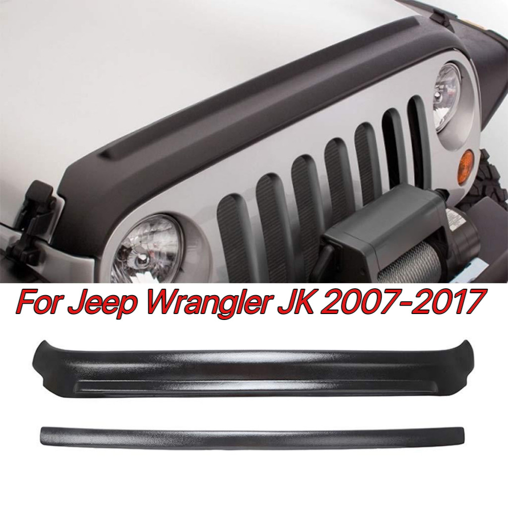 ☸Car Hood Bug Stone Chip Deflector Guard For Jeep Wrangler JK 2007 2008 ...
