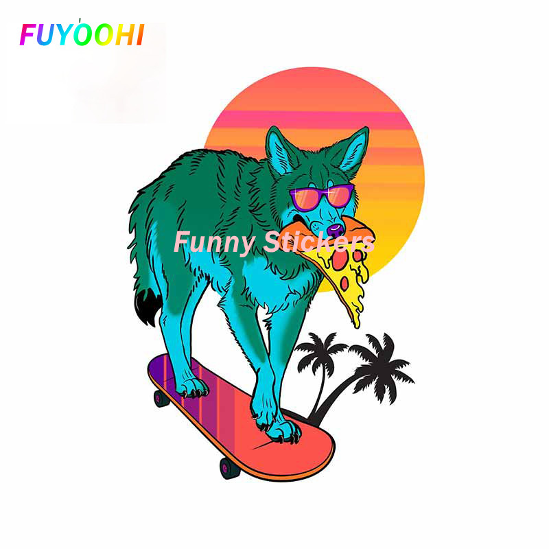 -FUYOOHI Exterior/Protection Funny Stickers Vaporwave Coyote Cartoon ...