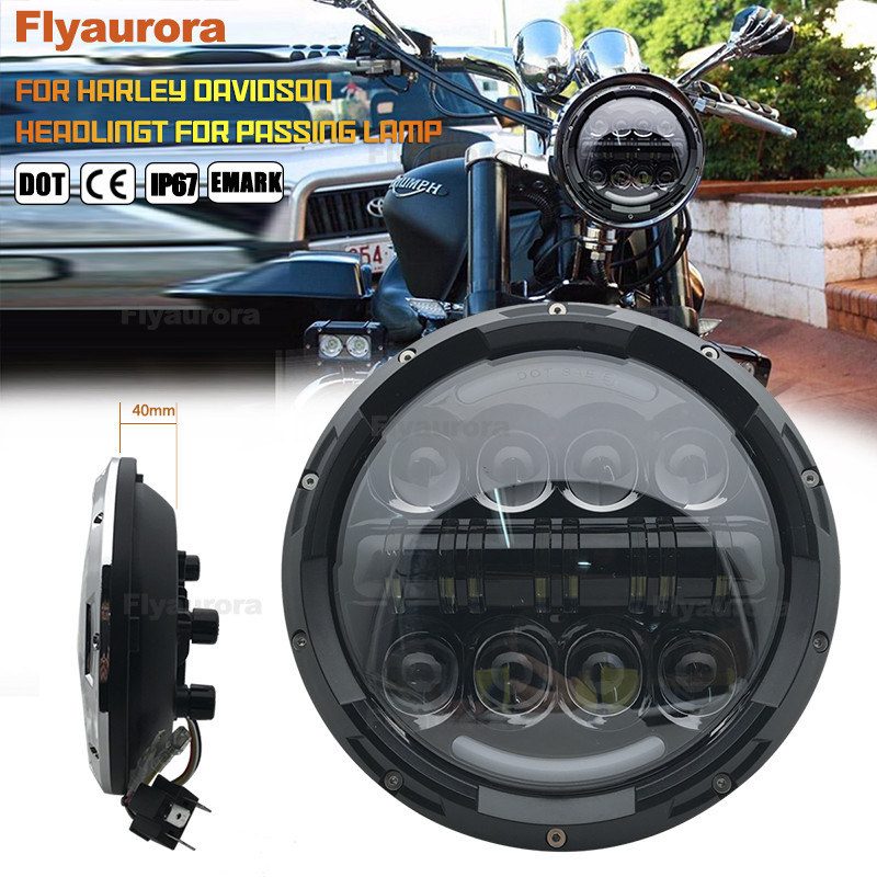 Motorcycle 7 Inch Headlight For honda cb400 honda cb750 7Inch Round DRL ...