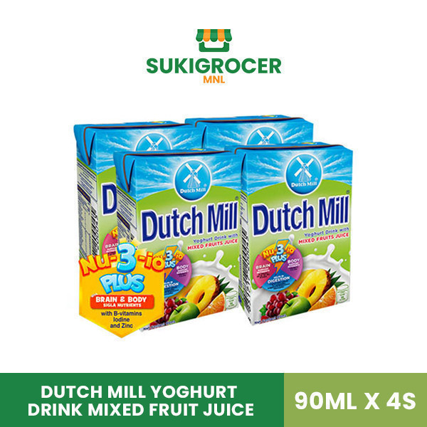Dutch Mill Yoghurt Drink Mixed Fruit Juice 90ML x 4s | Shopee Philippines