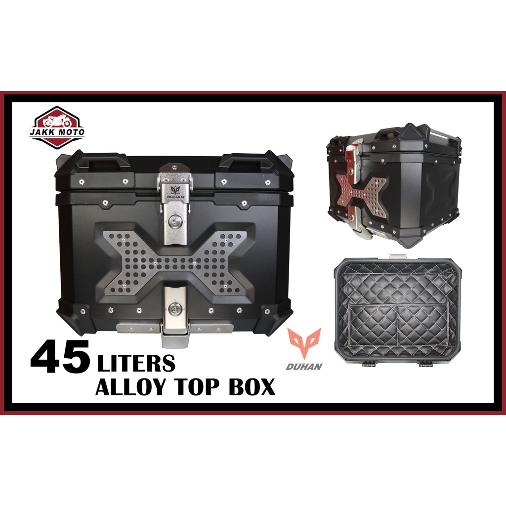 Duhan 45L Alloy Top Box 3x and 1x plate (Special Edition) (w/o backrest ...