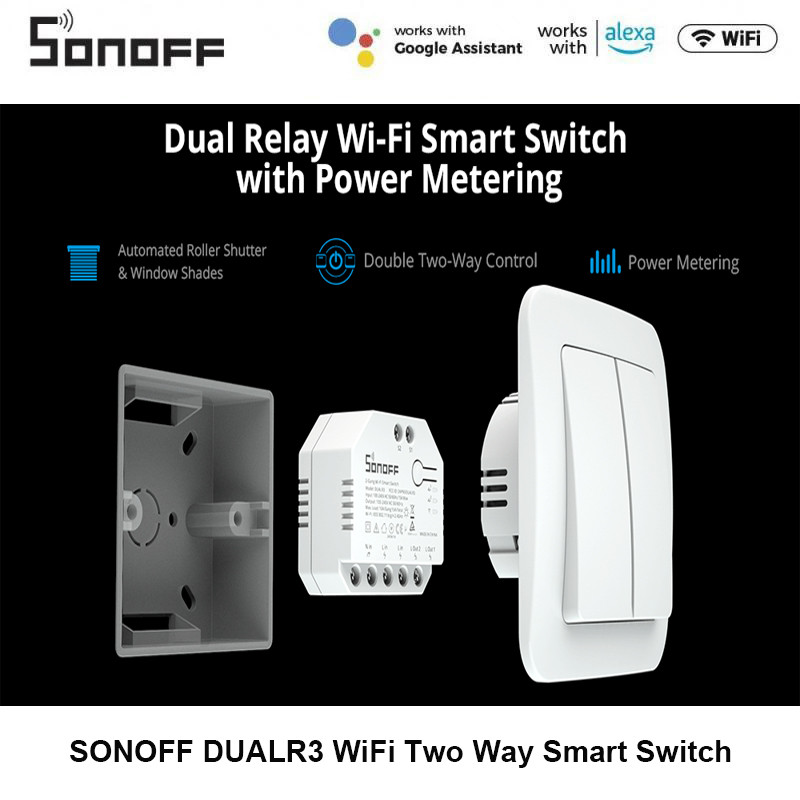 유SONOFF DUAL R3 2 Gang Dual Relay Module DIY MINI Smart Switch Power ...