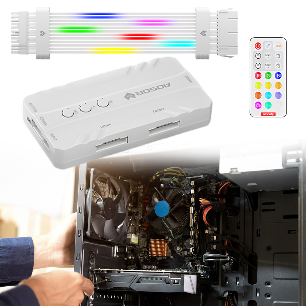 ~24PIN 5V ARGB GPU Extensions Cable Motheboard Extension Cord ARGB ...