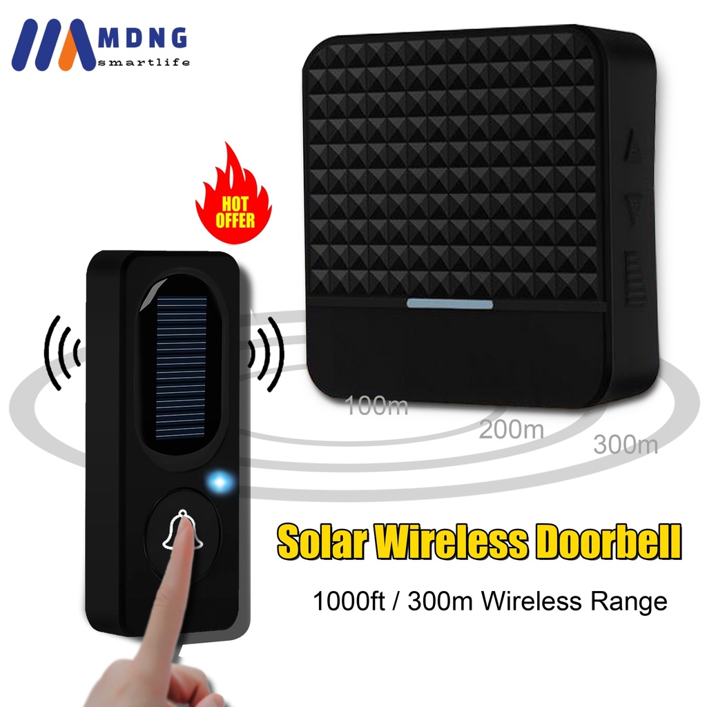 Max 300m Long Range Solar Power Wireless Waterproof IP65 Doorbell With ...
