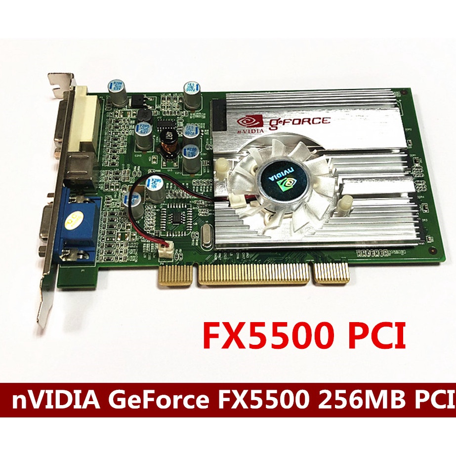 Brand NEW nVidia Geforce FX5500 256MB 128bit DDR VGA/DVI PCI Video Card graphic card VGA CARD ...