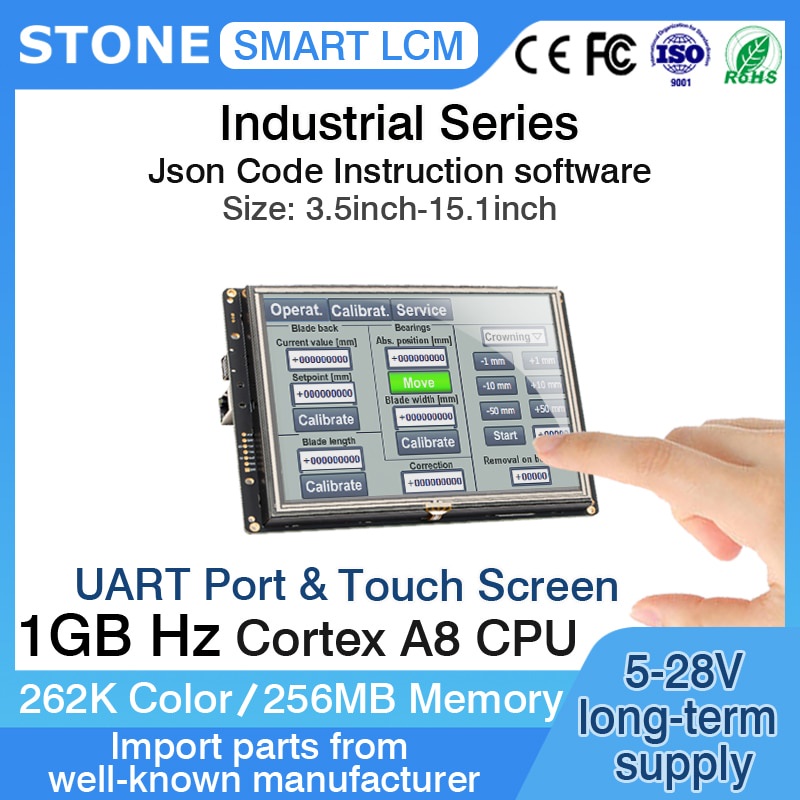 5 Inch HMI Smart TFT LCD Display Module with Controller + Touch Screen with Sorftware + Serial ...