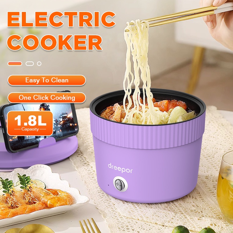 Dreepor 1.8L Electric Cooker Mini Rice Cooker Small Multi Cooker ...