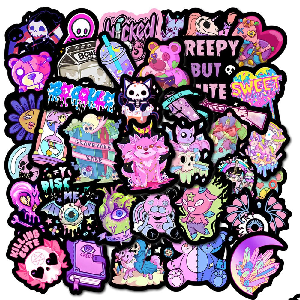 Stickers Goth Cool Gadgets Aesthetic Things Notebook Scrapbooking Bike ...