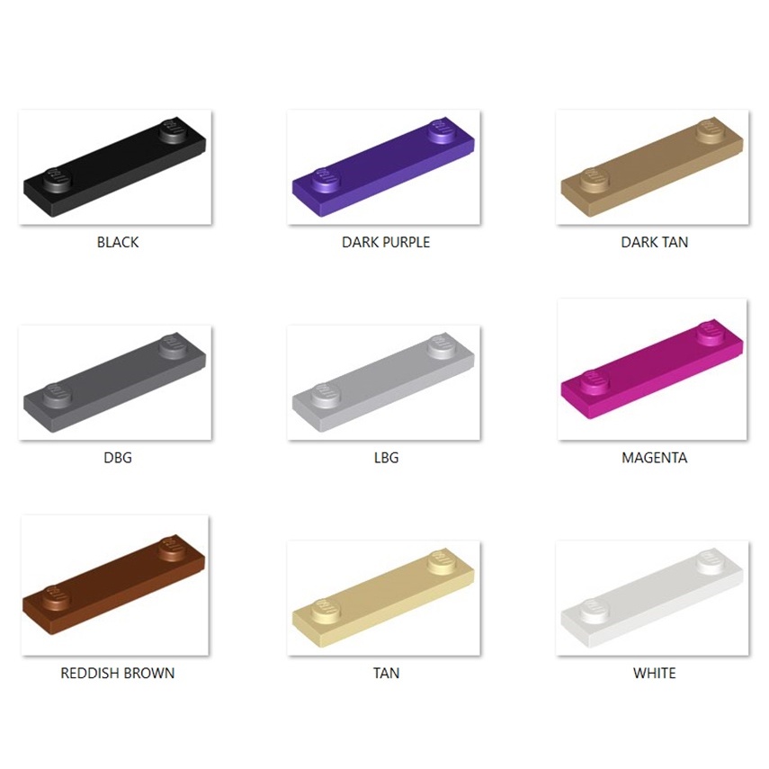 LEGO Part: Plate, Modified 1x4 with 2 Studs with Groove (5 pieces per ...