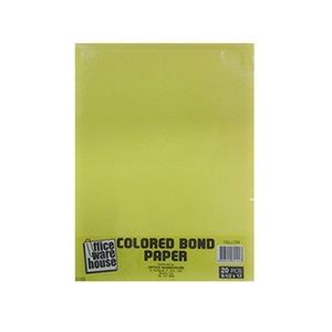 Office Warehouse Colored Bond Paper Lgl 20s Yellow | Shopee Philippines