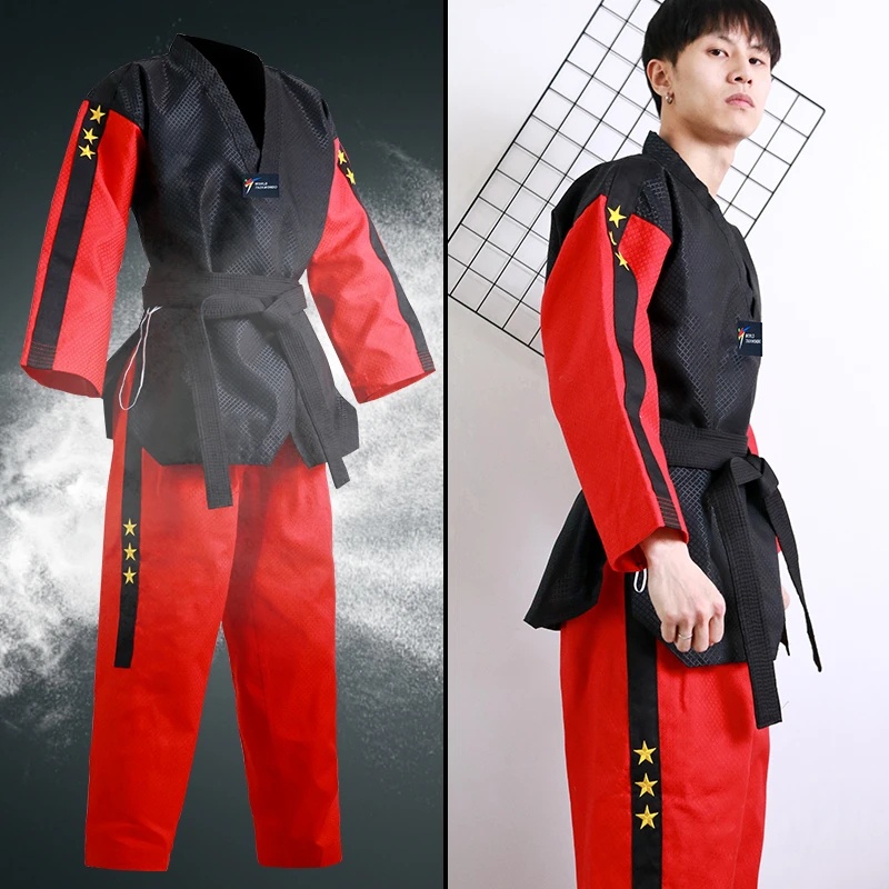 ♂Brand New 3 StarsTaekwondo Uniform TKD Long Sleeve Kids Adult Clothes ...