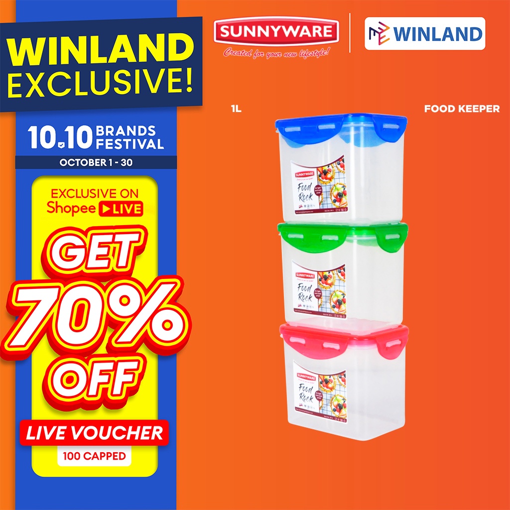 SUNNYWARE by Winland 1L | 1000mL Food Rack / Food Keeper Air Tight ...