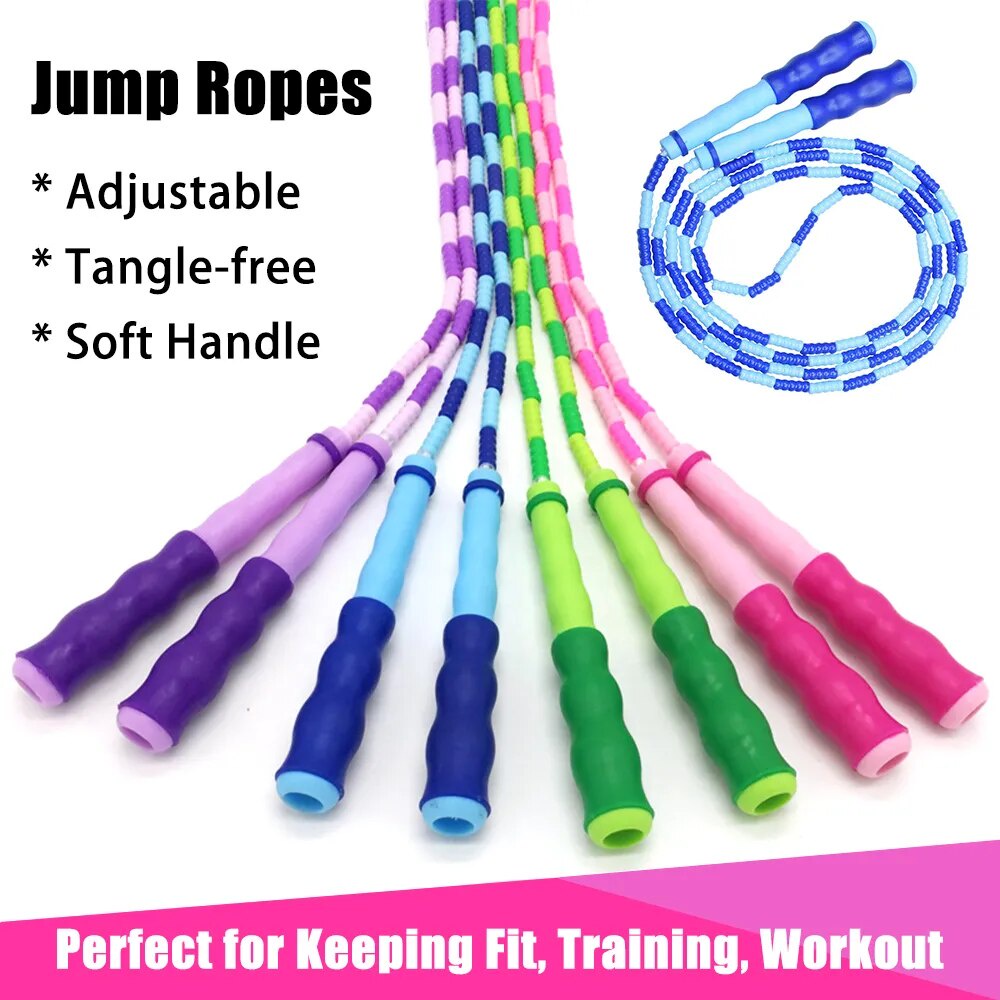 1PC Creative Soft TPU Beads Skipping Rope Nylon Jump Rope for Adult ...