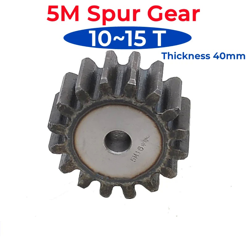 1PCS 5 Mod Spur Gear 45# Steel 10/11/12/13/14/15 Teeth Thickness 40mm ...