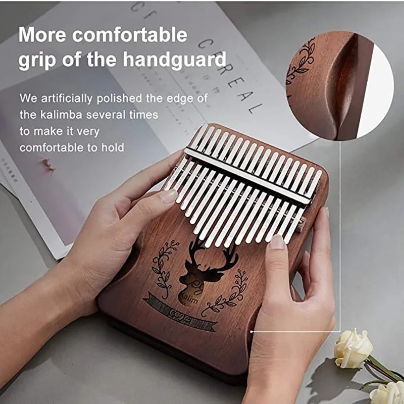 Cega 17 Key Kalimba 17 Key Thumb Piano Mahogany Wooden Mbira Musical ...