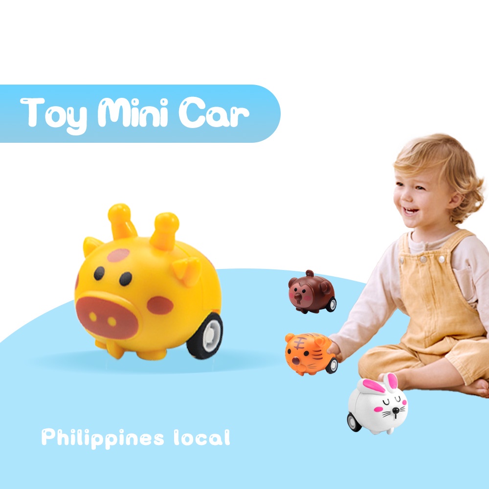 TOTOO toy cartoon inertia animal car mini car plastic puzzle inertial ...