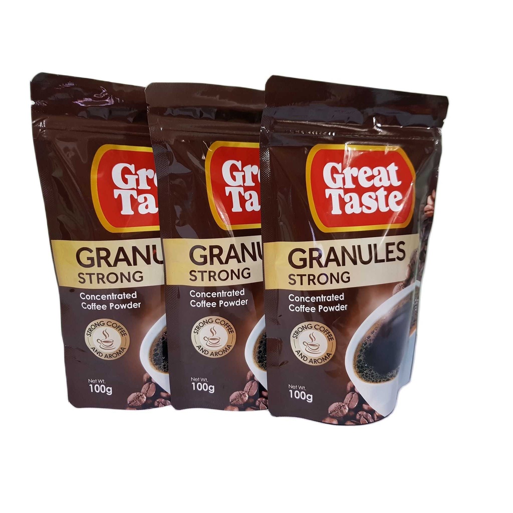 GREAT TASTE GRANULES Strong Coffee - Fresh Lock Pack (pack of 3 x 100 ...